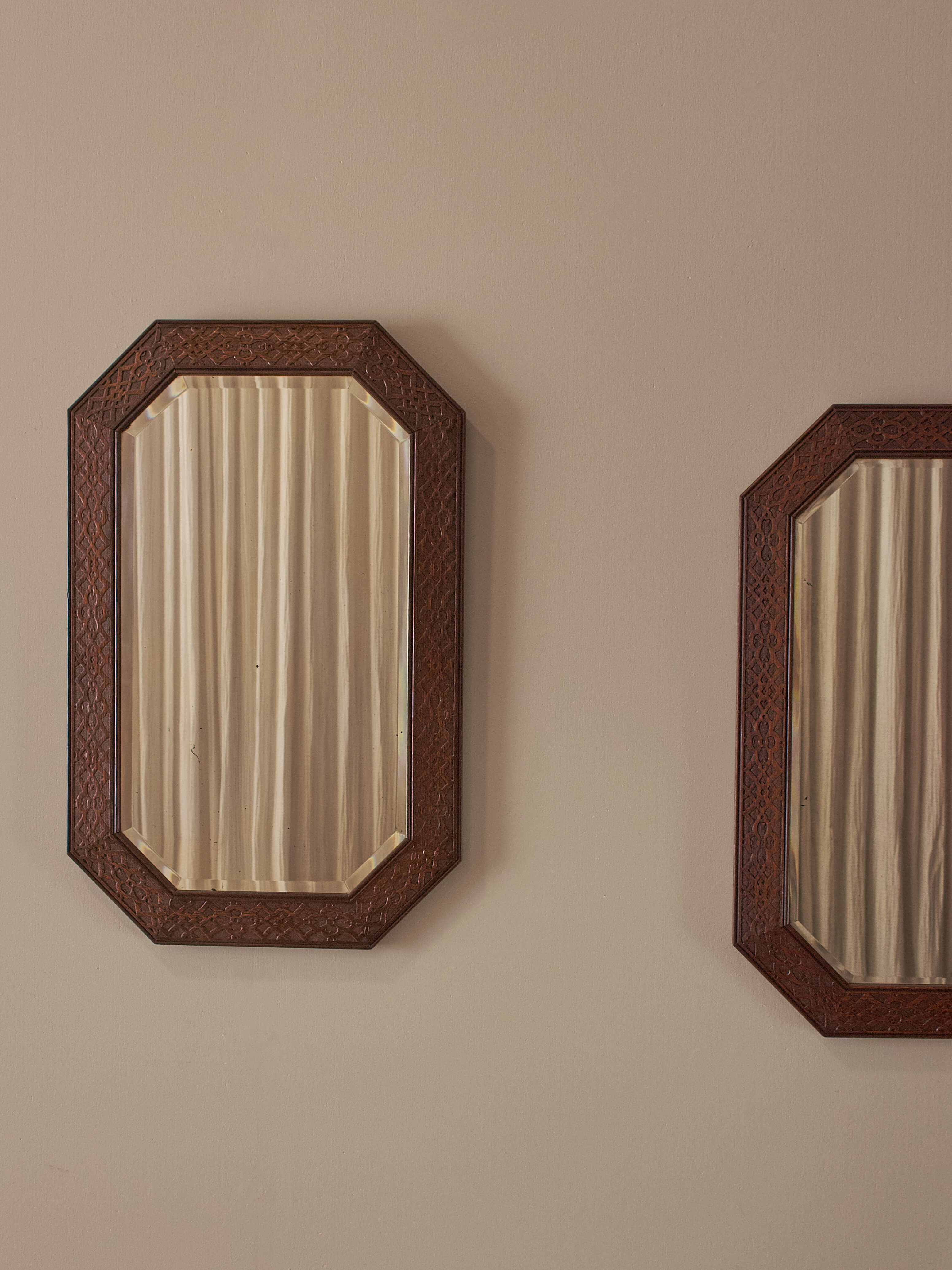 Pair of Edwardian carved mirrors – Custodian Antiques