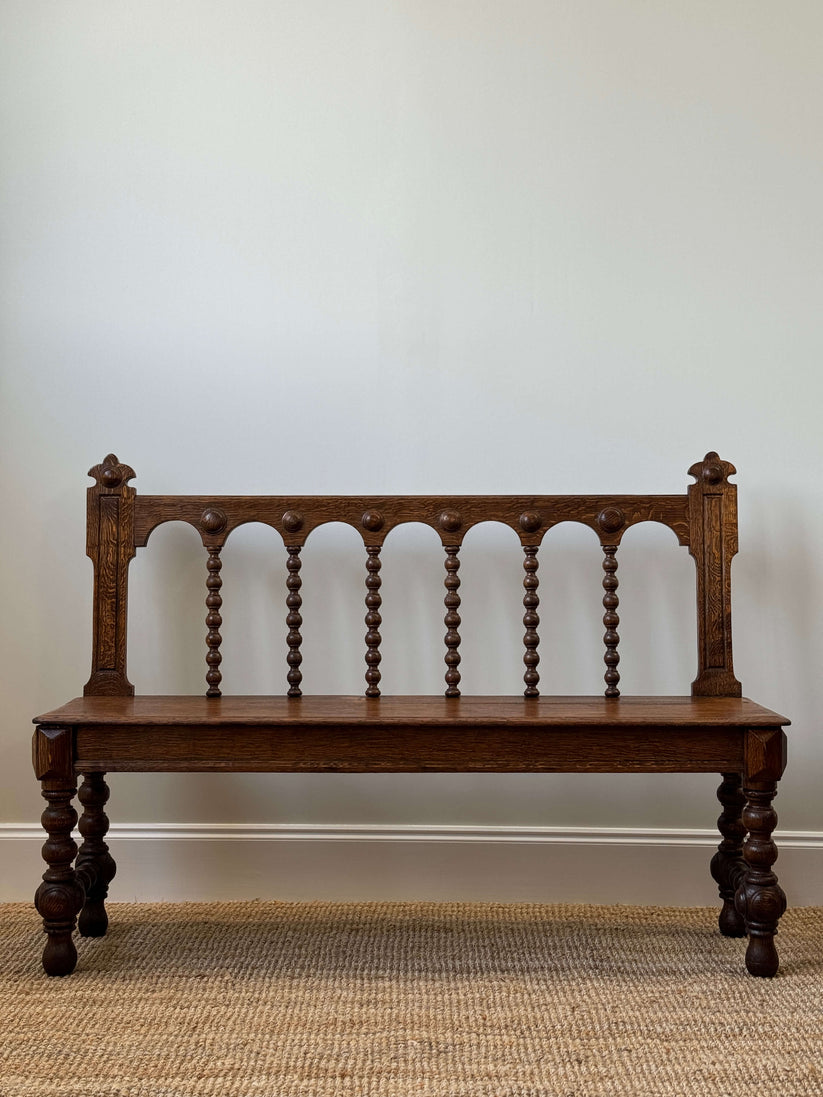 Antique Jacobean revival bobbin bench – Custodian Antiques